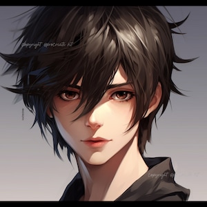 100+ Procreate Anime Boy Hair Stamps, Anime Boy Hair Guide Brushes for ...