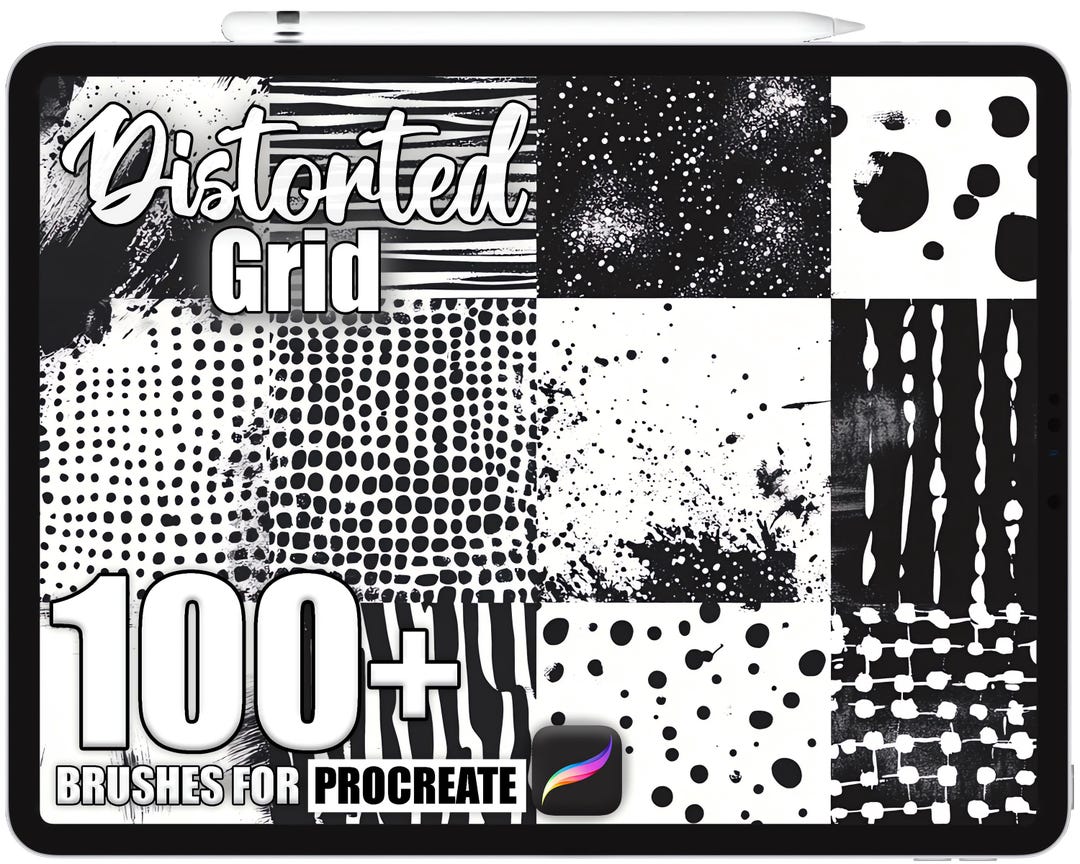 100+ Procreate Distorted Grid Brushes, Realistic Texture Brushes for ...