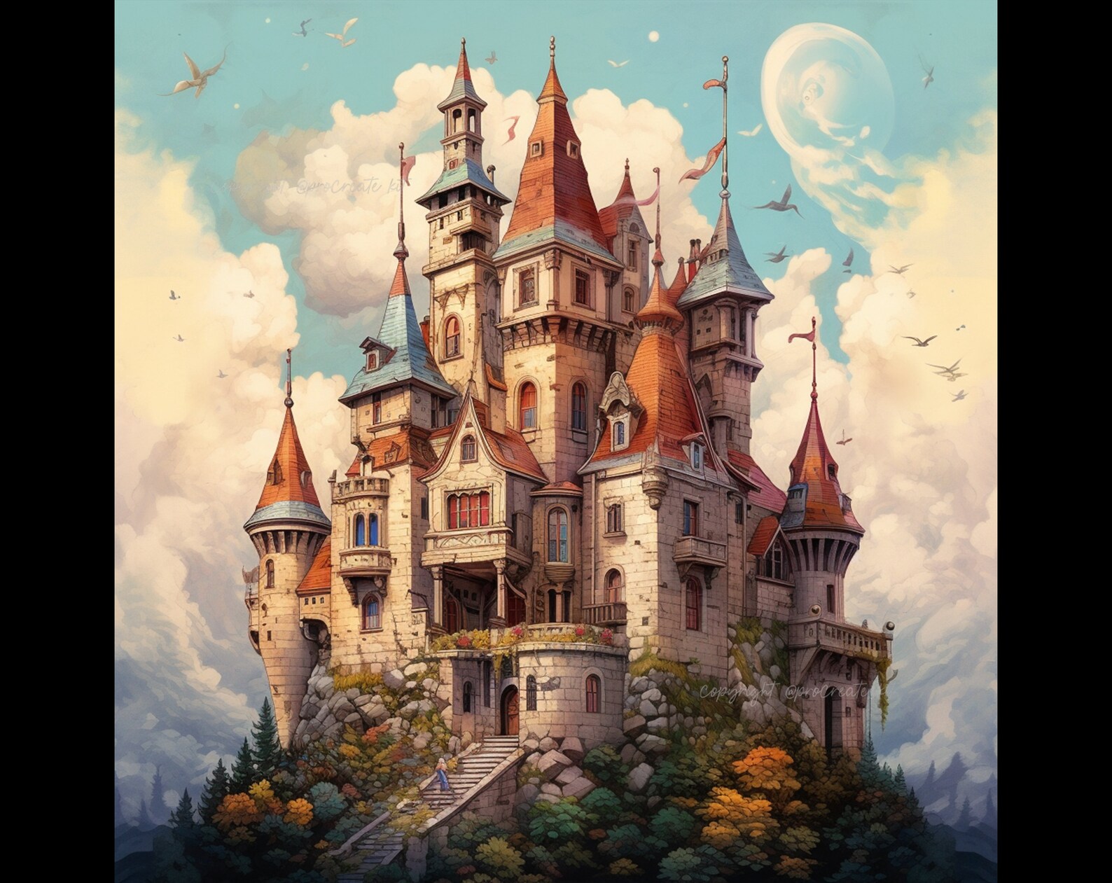 100+ Procreate Castle Stamps, Castle Brushes for Procreate, Instant ...