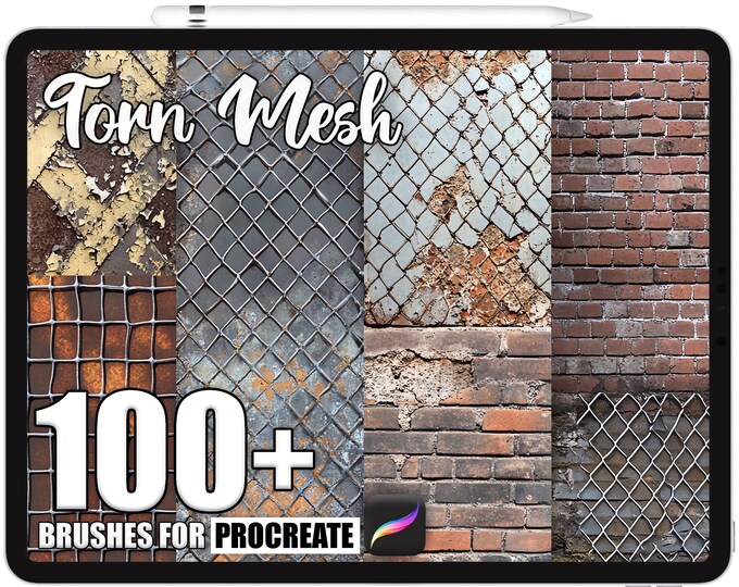 100+ Torn Mesh Texture Procreate Pattern Brushes | Seamless Textures ...