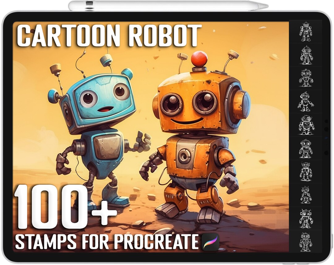 100+ Procreate Cartoon Robot Stamps, Robot Brushes for Procreate ...
