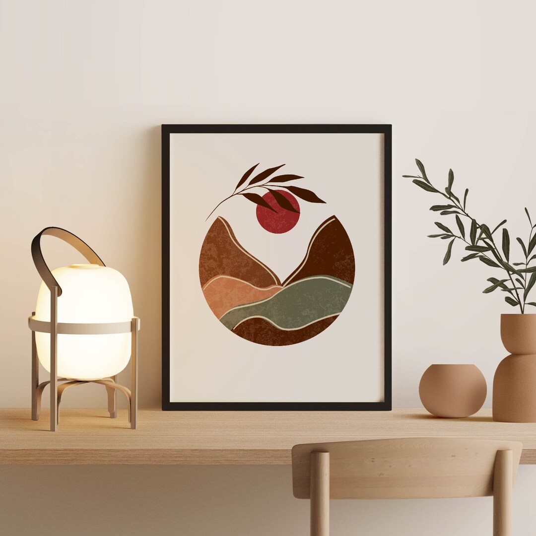 Abstract Nature Prints - Plant Leaves & Desert Landscape Boho Style - Etsy