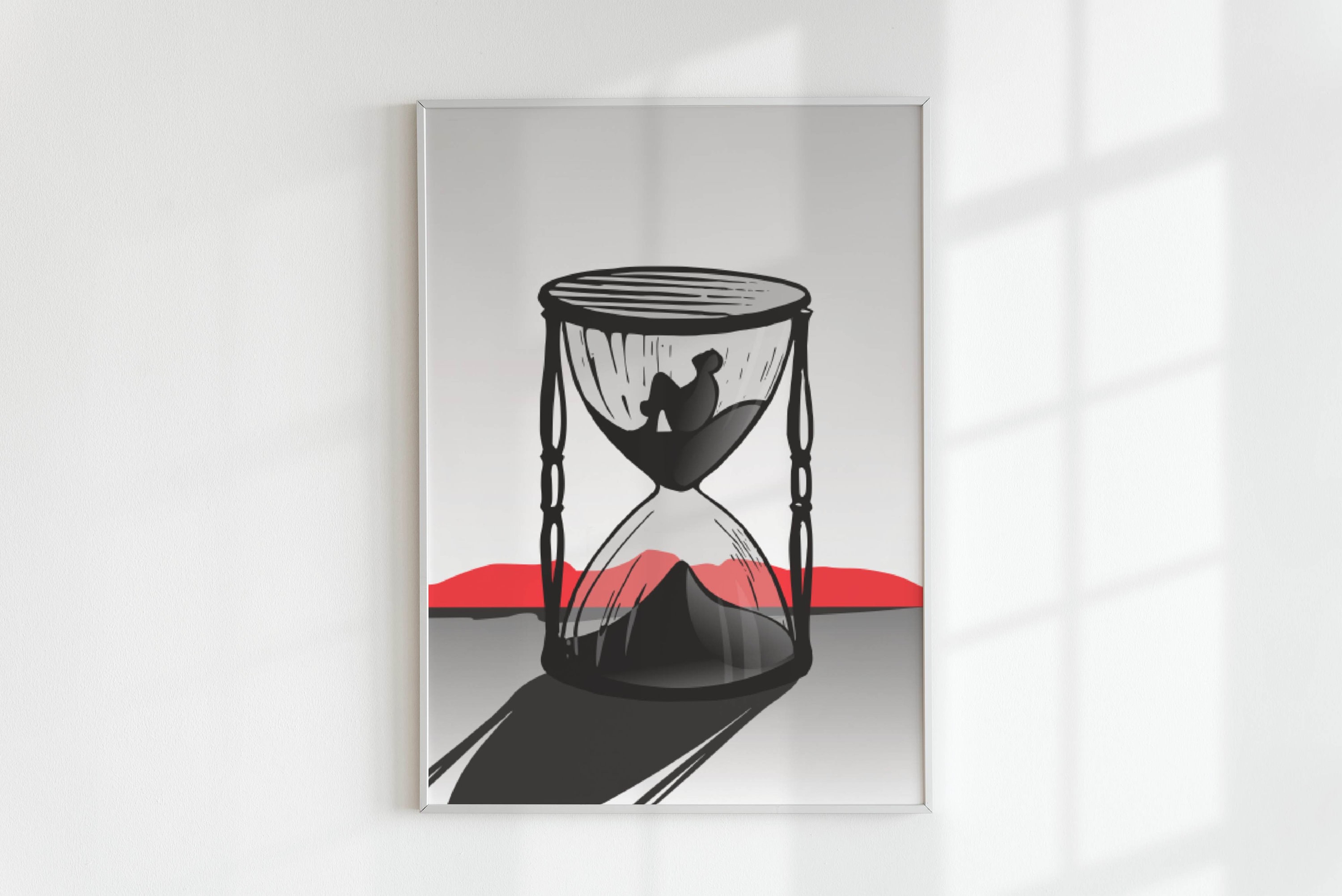 Time Stands Still Digital Wall Art Person Stuck in Hourglass - Etsy