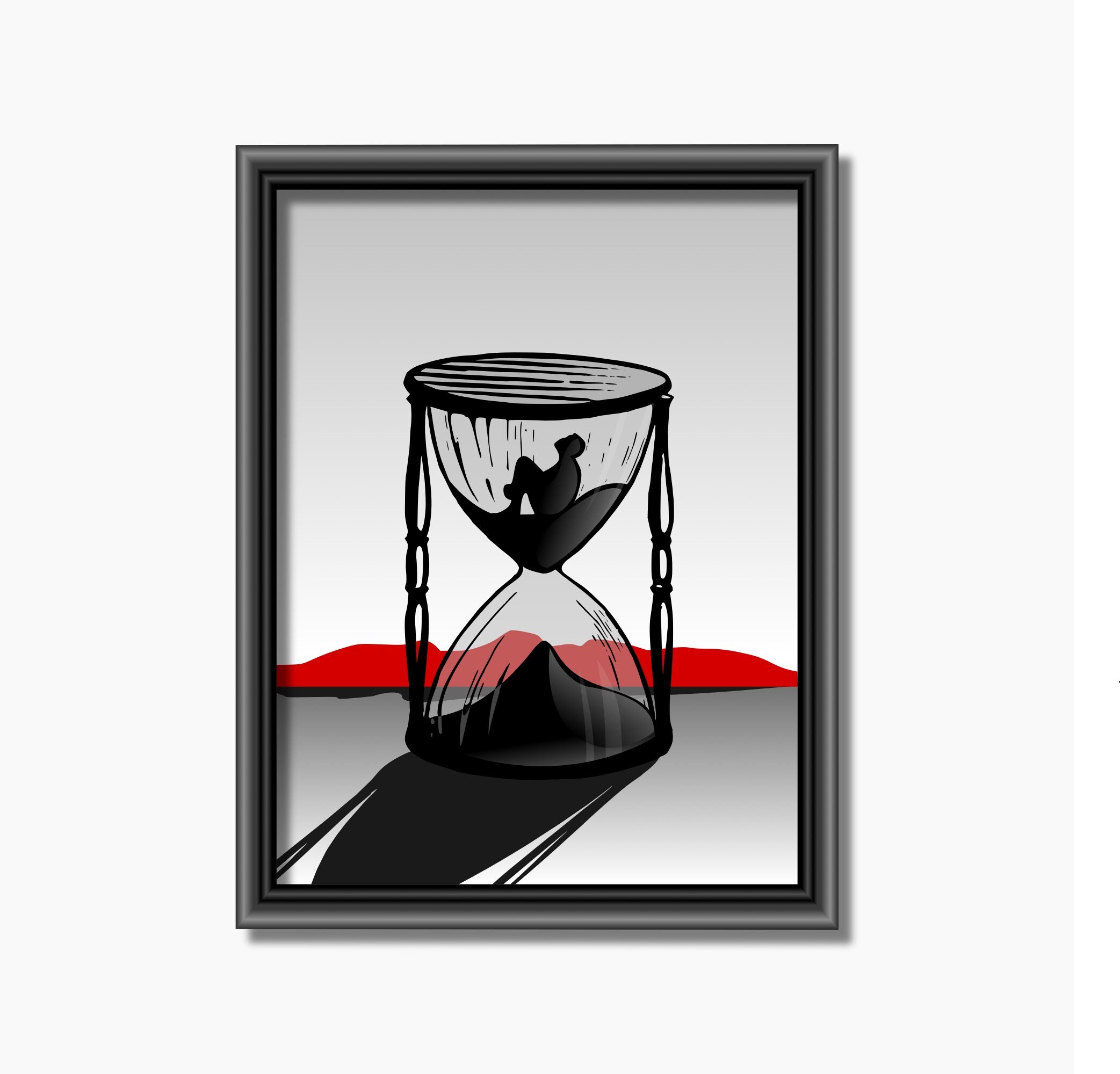 Time Stands Still Digital Wall Art Person Stuck in Hourglass - Etsy