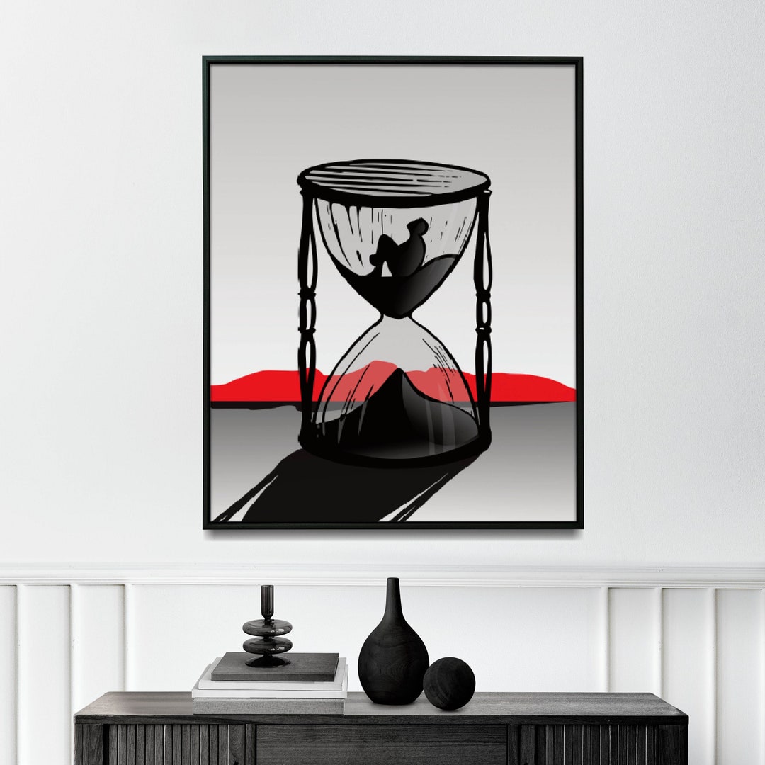 Time Stands Still Digital Wall Art Person Stuck in Hourglass - Etsy