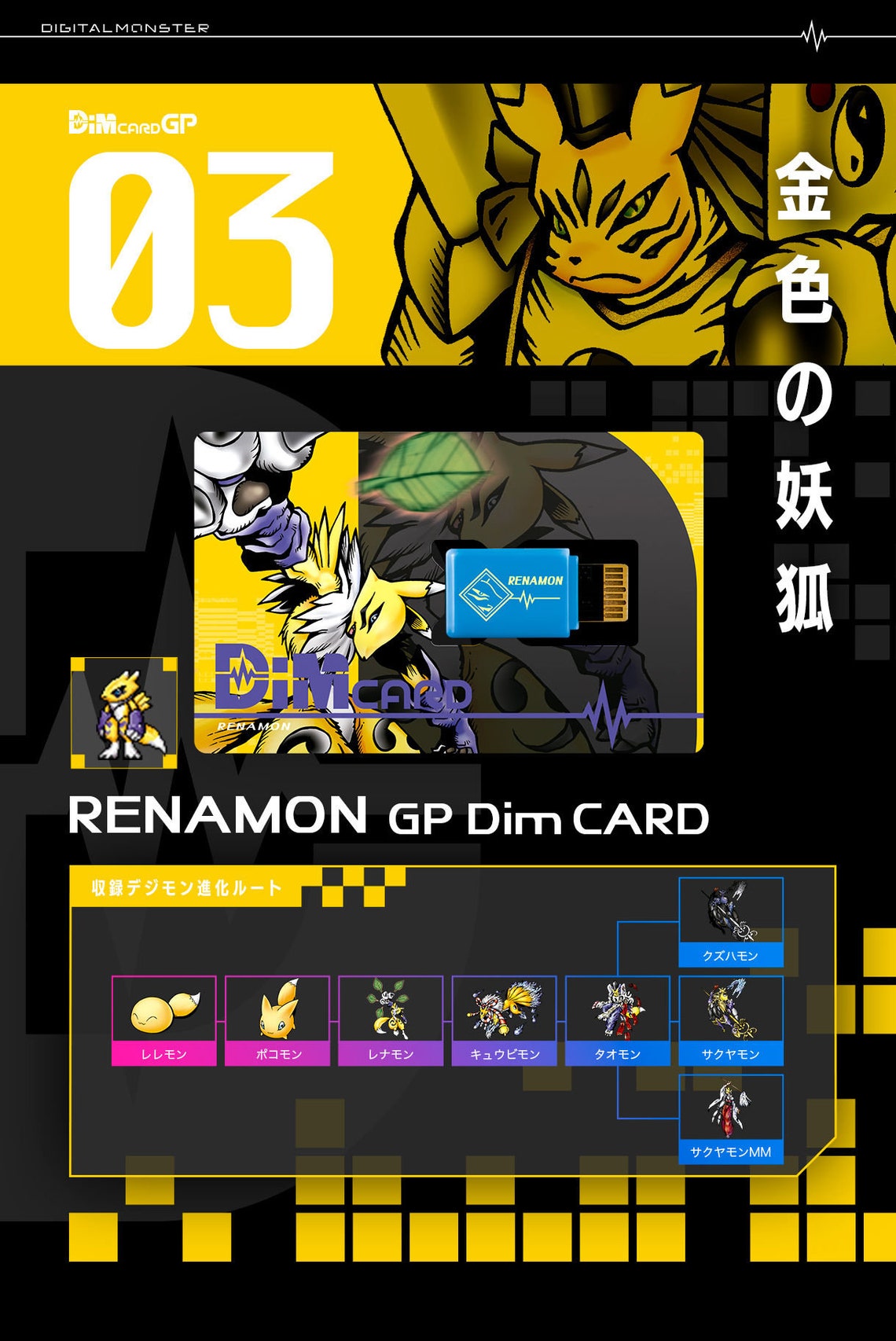 Renamon / Guilmon / Monodramon DIM Cards GP for Bandai Digimon - Etsy