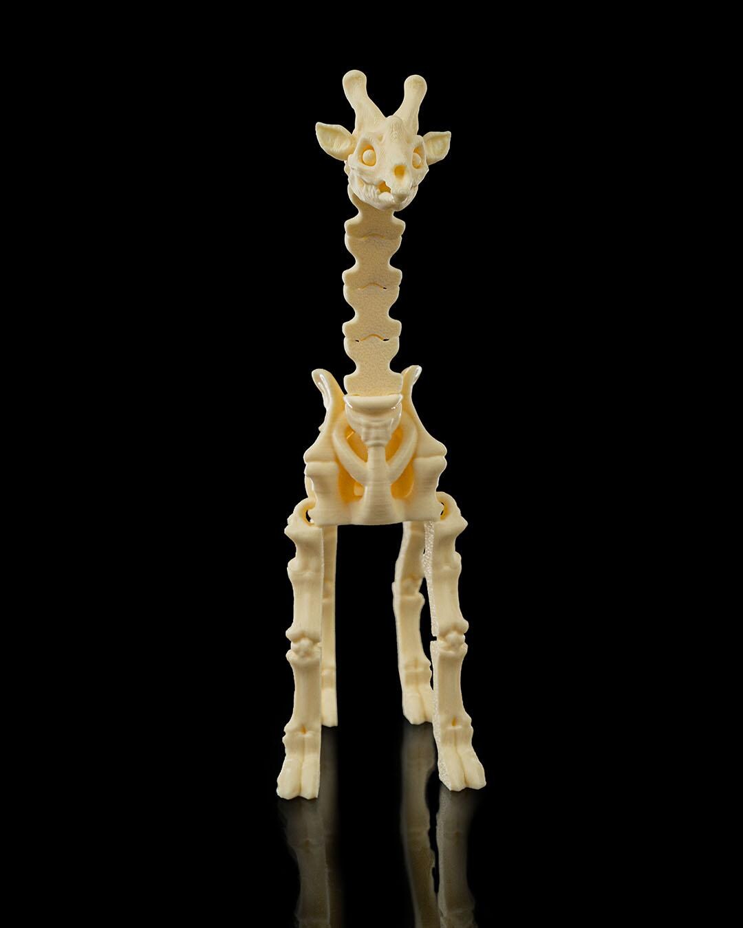 3D Printed Articulated Giraffe Skeleton Poseable Animals Flexible Desk ...