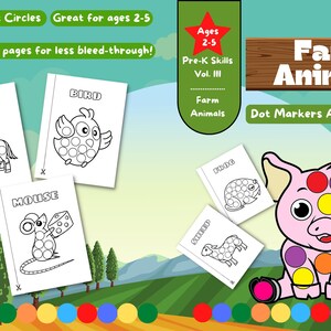 Farm Animals Dot Markers Activity Book for Kids | 35 Pages | INSTANT ...