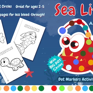 DIGITAL DOWNLOAD| Sea Life Vol I | Dot Markers Activity Book for Kids ...