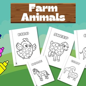 Farm Animals Dot Markers Activity Book for Kids | 35 Pages | INSTANT ...