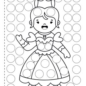 DIGITAL DOWNLOAD| Princess Dot Markers Activity Book for Kids | 45 ...