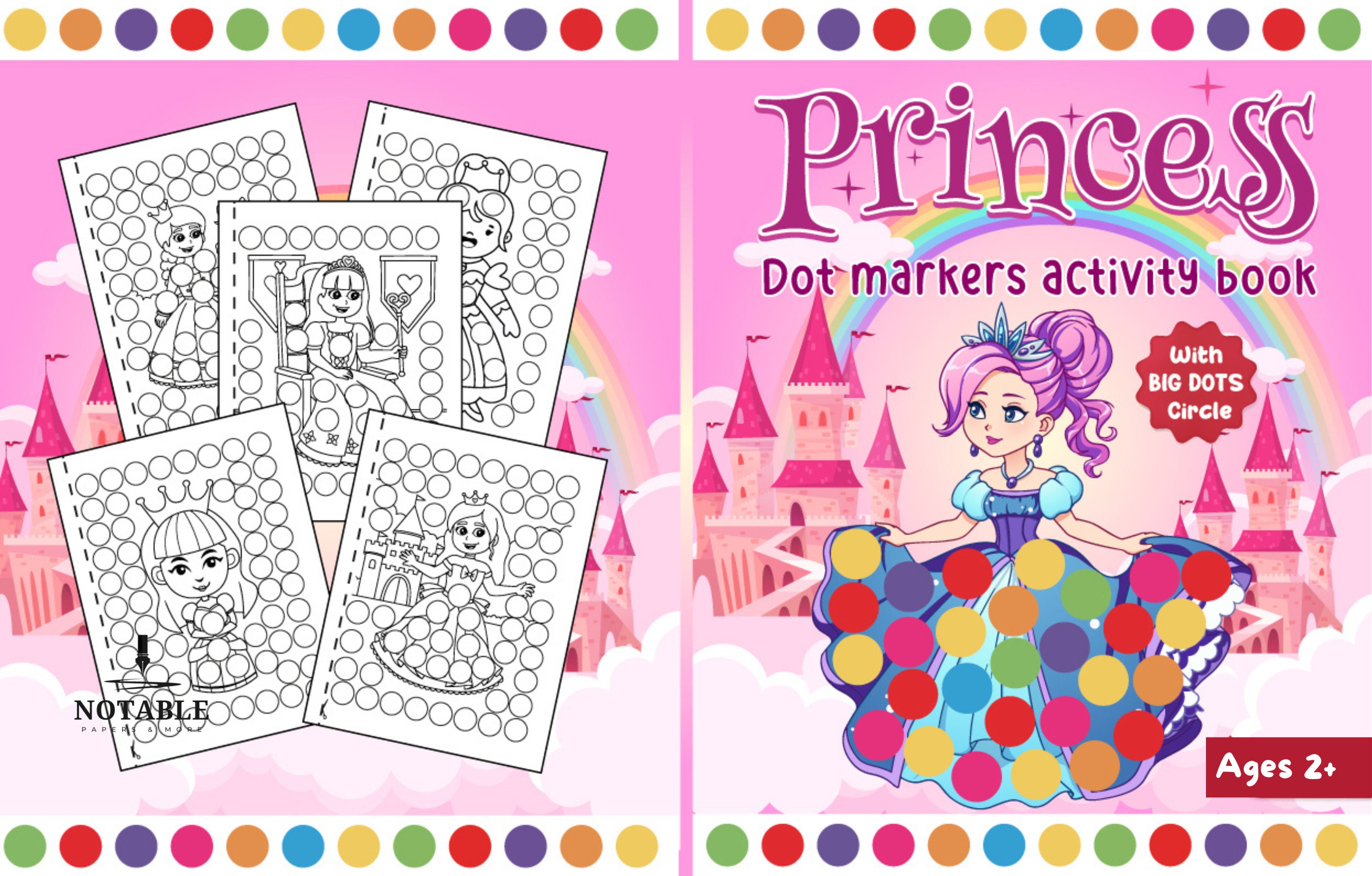DIGITAL DOWNLOAD| Princess Dot Markers Activity Book for Kids | 45 ...