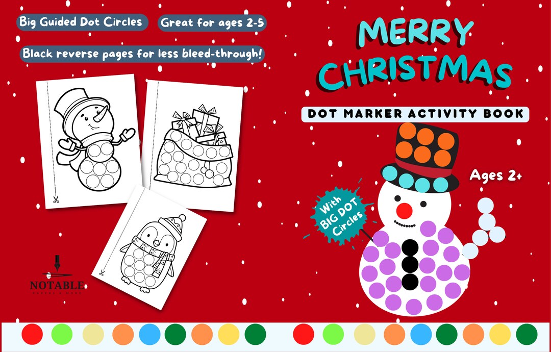 DIGITAL DOWNLOAD| Christmas Dot Markers Activity Book for Kids | 43 ...