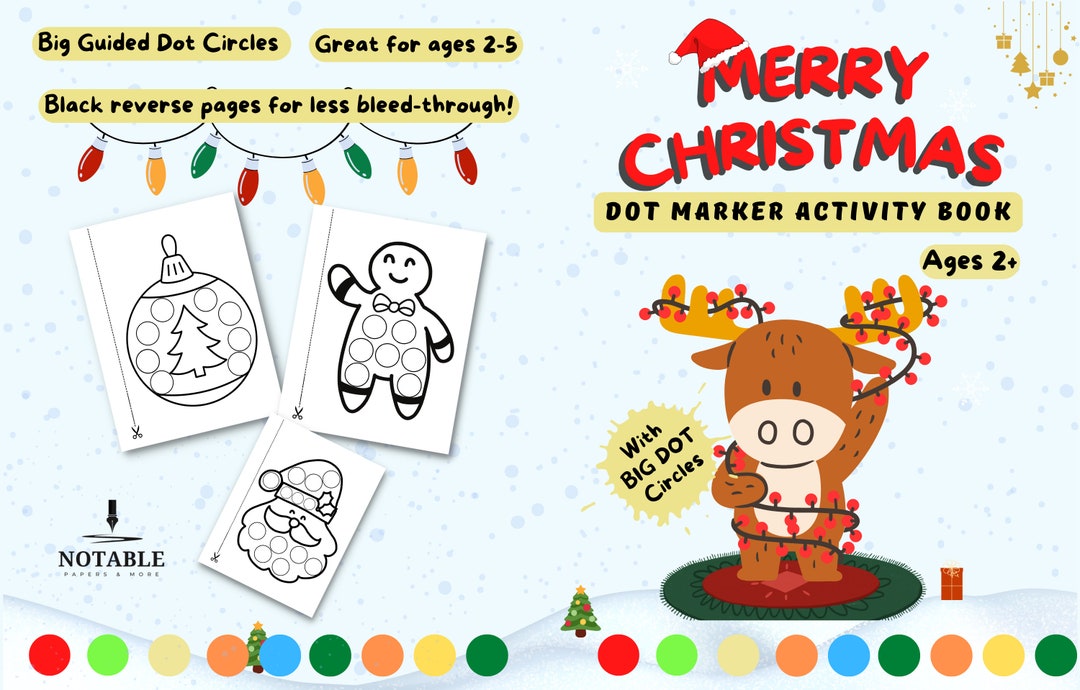 DIGITAL DOWNLOAD| Christmas Dot Markers Activity Book for Kids | 40 ...