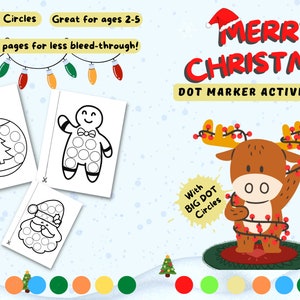 DIGITAL DOWNLOAD| Christmas Dot Markers Activity Book for Kids | 40 ...
