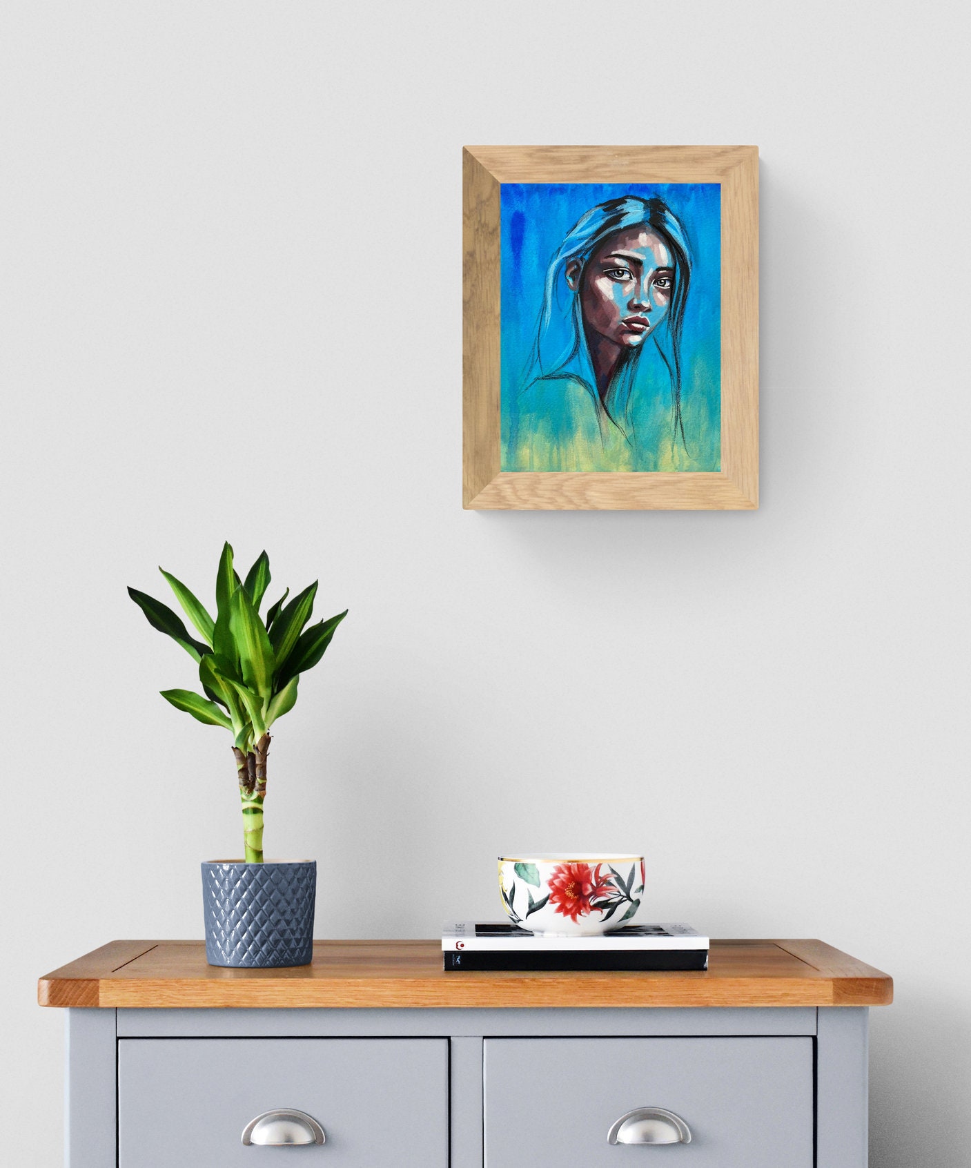 Unique Original Painting Decorative Wall Painting Woman Portrait on ...