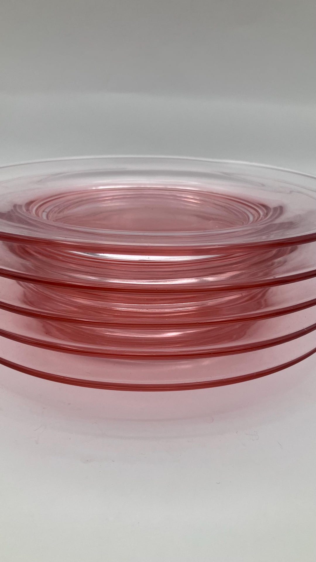 Set of 5 Pink Cambridge Glass Decagon Salad/ Dessert Plates - Etsy