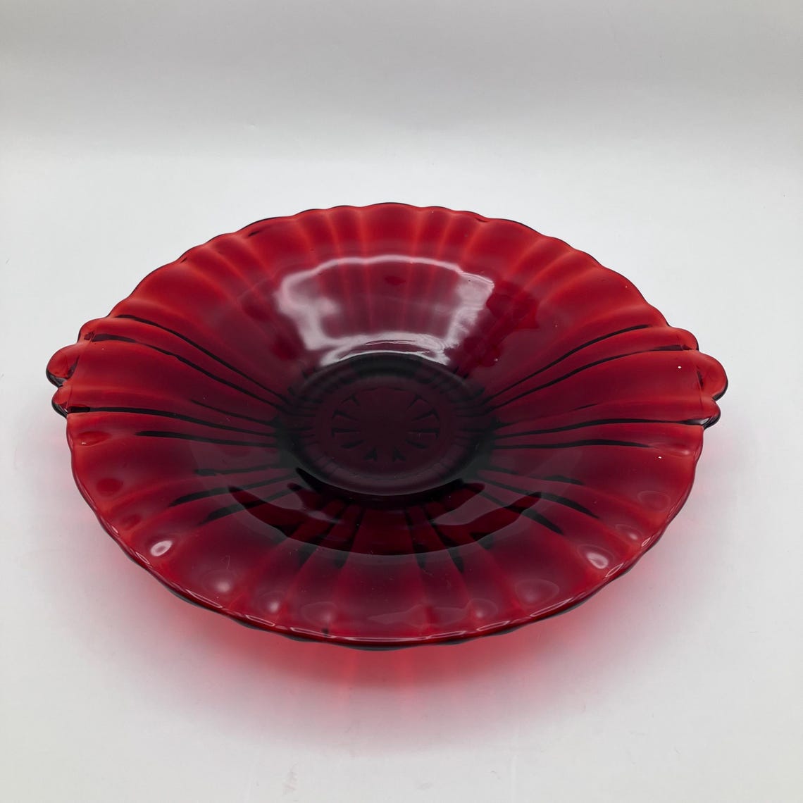 Vintage Anchor Hocking Old Cafe 1938 Ruby Red Candy Dish - Etsy