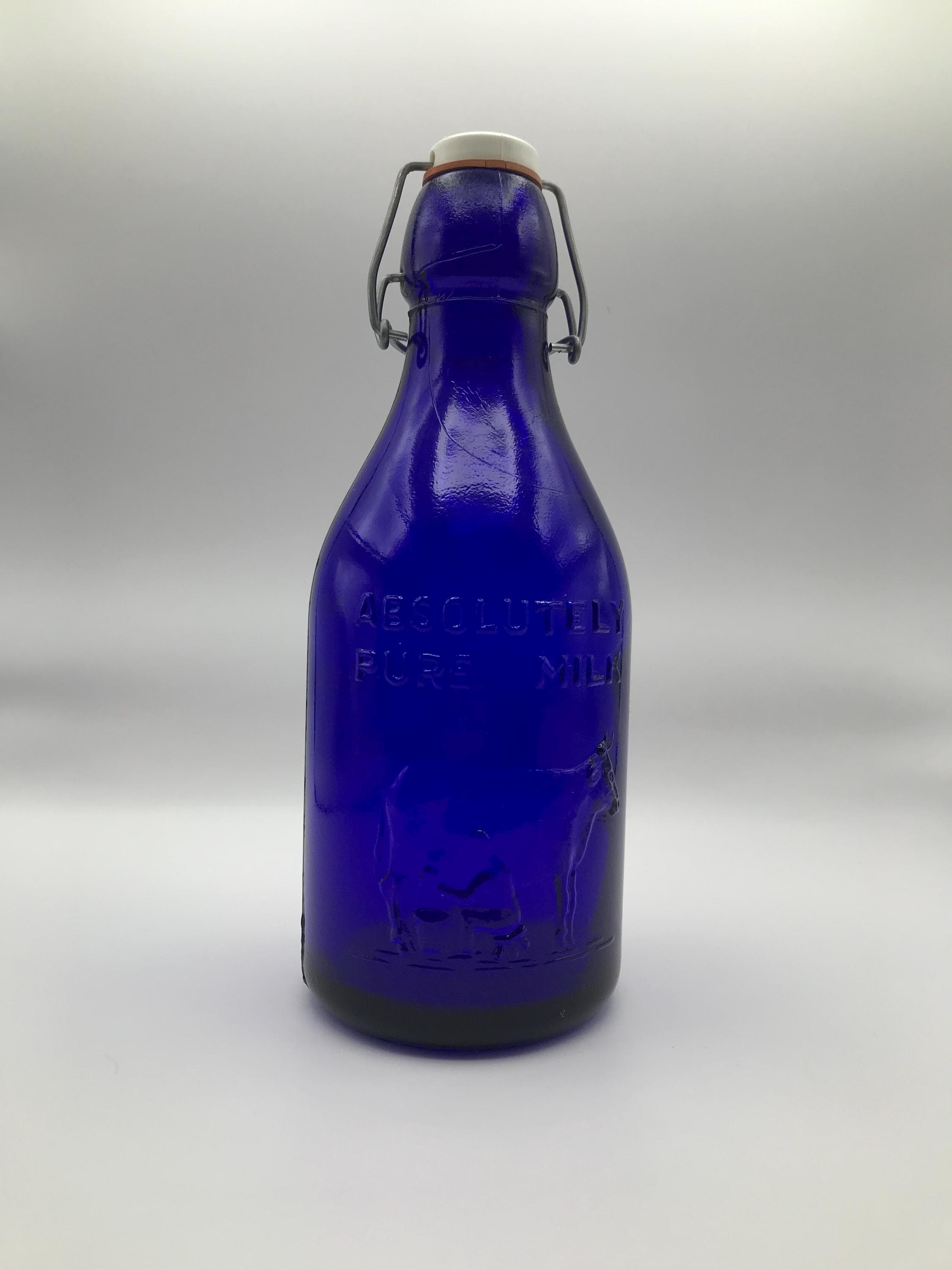 Thatchers Dairy Cobalt Blue Milk Bottle 1965 Crownford Made in Italy - Etsy