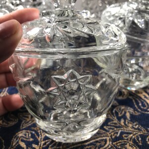 Vintage Anchor Hocking “star of David” Pattern Set of Clear Pressed ...
