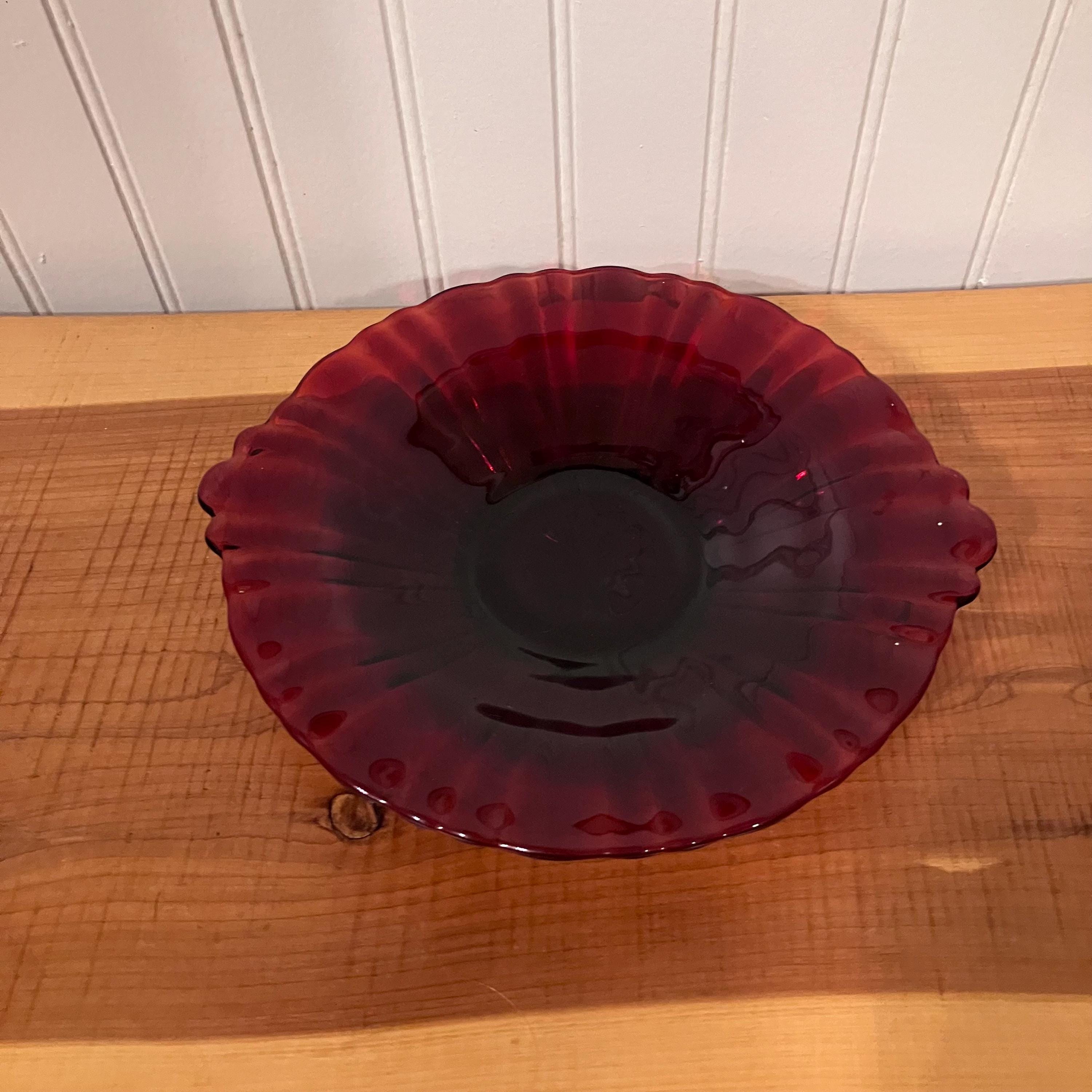 Vintage Anchor Hocking Old Cafe 1938 Ruby Red Candy Dish - Etsy