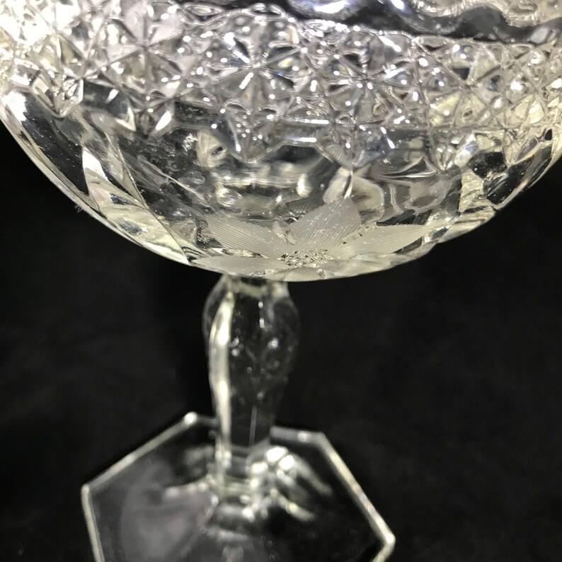 Cut and Etched Crystal EAPG Daisy Goblet/compote - Etsy