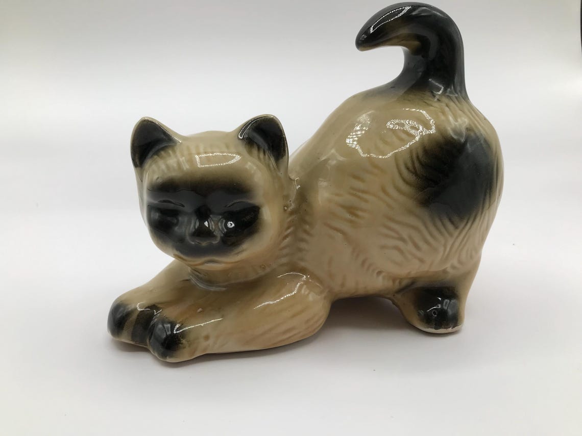 Vintage MCS Brazil Siamese Cat Figurine Bookend - Etsy