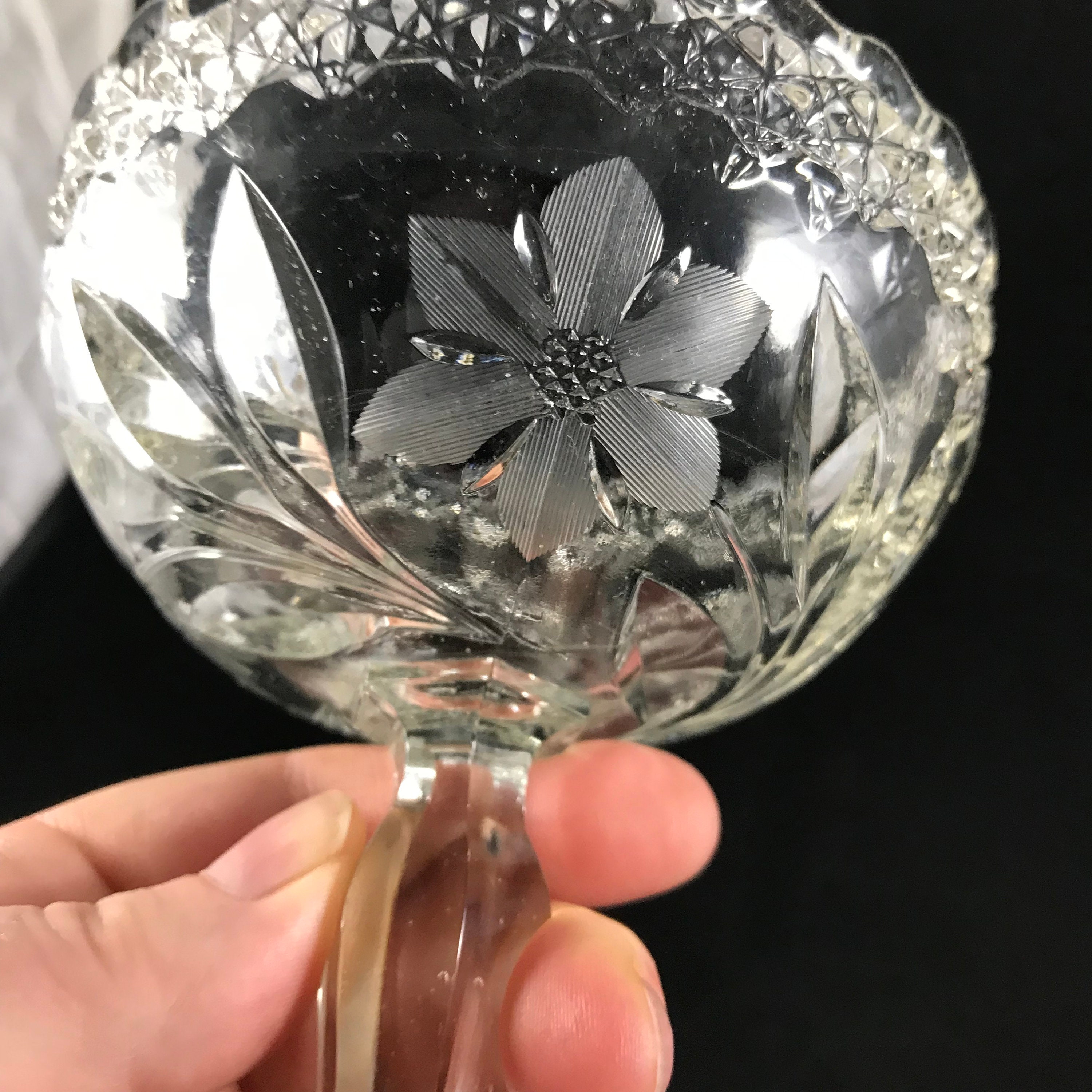 Cut and Etched Crystal EAPG Daisy Goblet/compote - Etsy