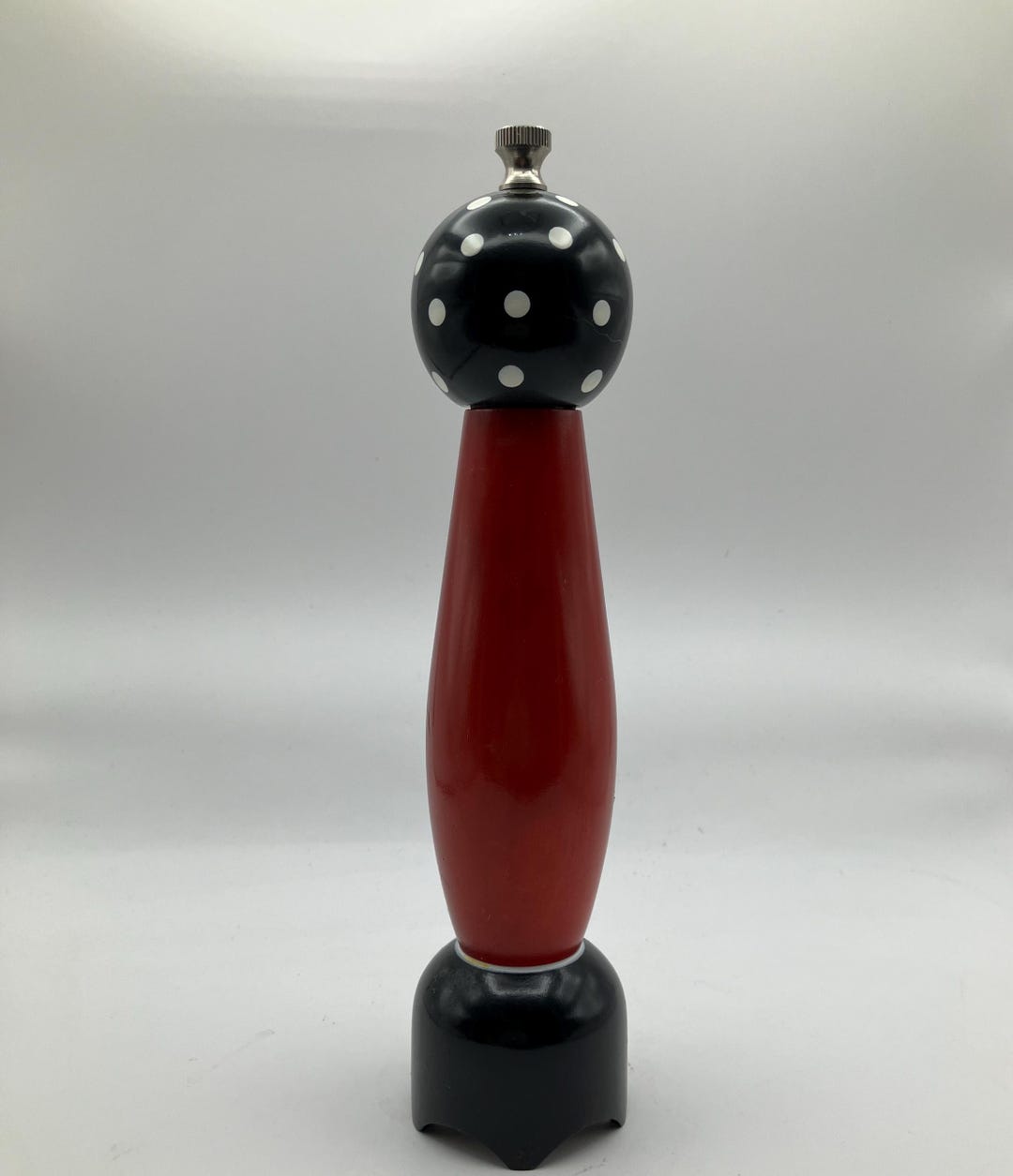Vintage William Bounds Pep Art Wooden Painted Polka Dot Tall Peppermill ...