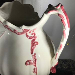 Pink and White Hand Painted Victorian Pitcher - Etsy