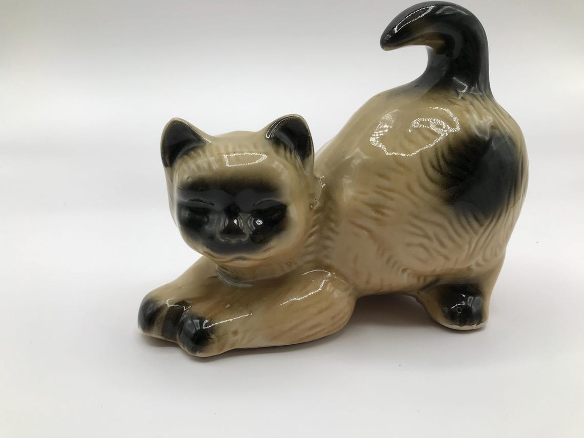Vintage MCS Brazil Siamese Cat Figurine Bookend - Etsy