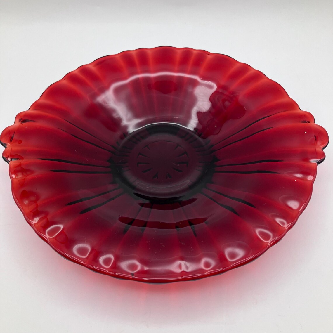 Vintage Anchor Hocking Old Cafe 1938 Ruby Red Candy Dish - Etsy