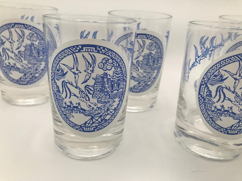 Set of 6 Small Blue Willow Juice Cups - Etsy