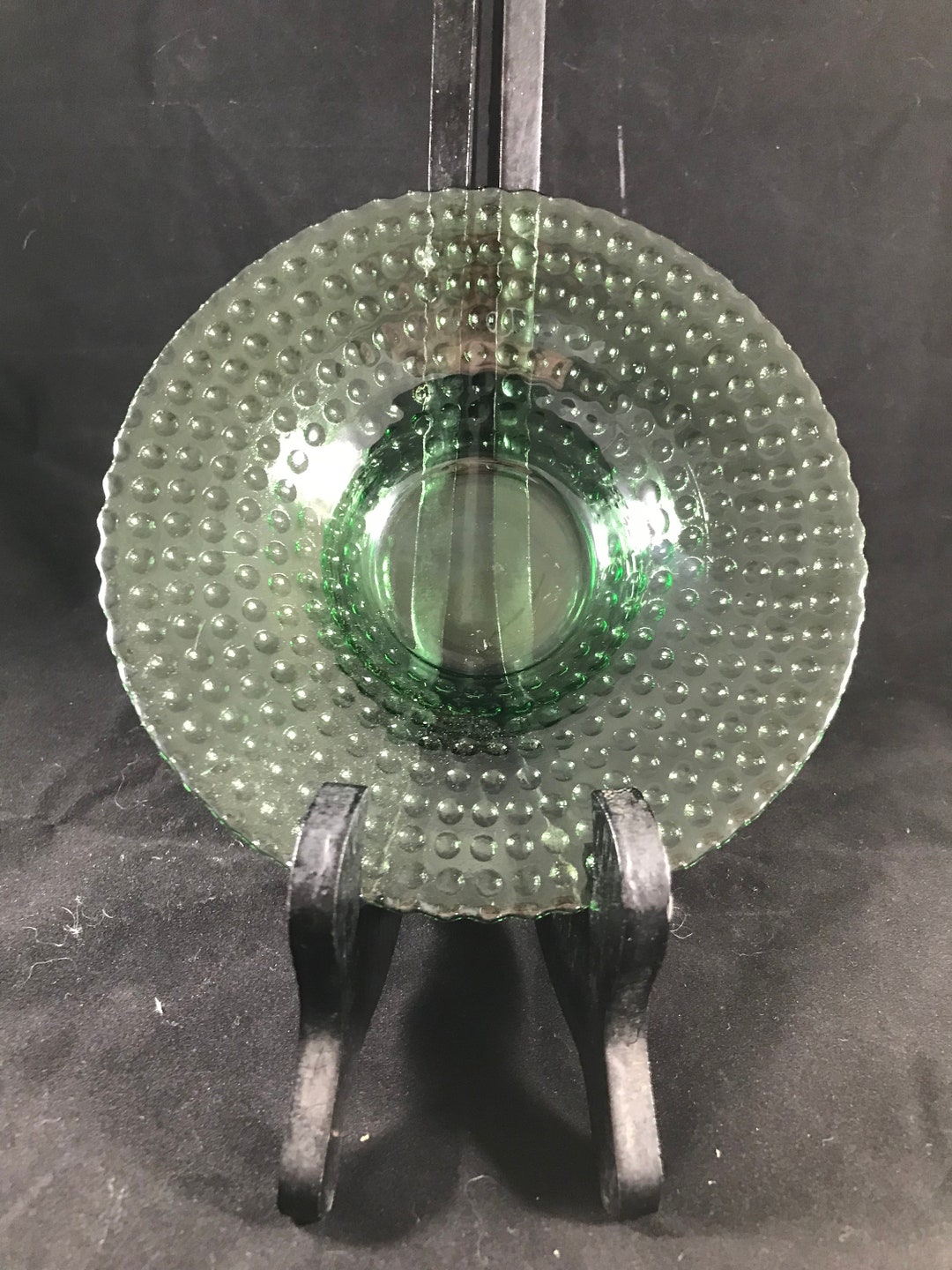 Green Hobnail Trinket Dish - Etsy