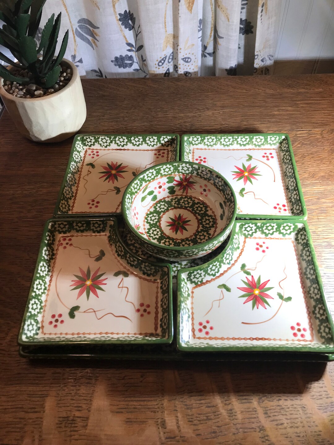 Temp-tations 6 Piece Old World Chip N Dip Hors D Oeuvres Set Green and ...