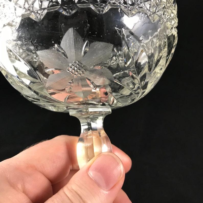 Cut and Etched Crystal EAPG Daisy Goblet/compote - Etsy