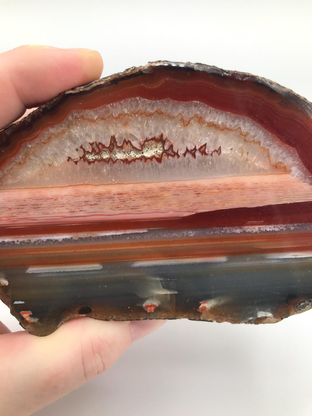 Natural Red Agate Rock Cut and Polished for Display - Etsy
