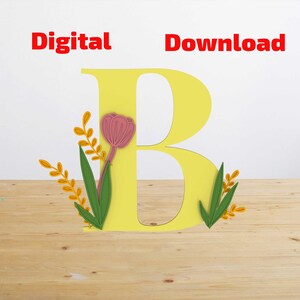 3D Letter Svg b 3D Letter Svg File, Laser Cut Letters Birthday STL,FBX ...