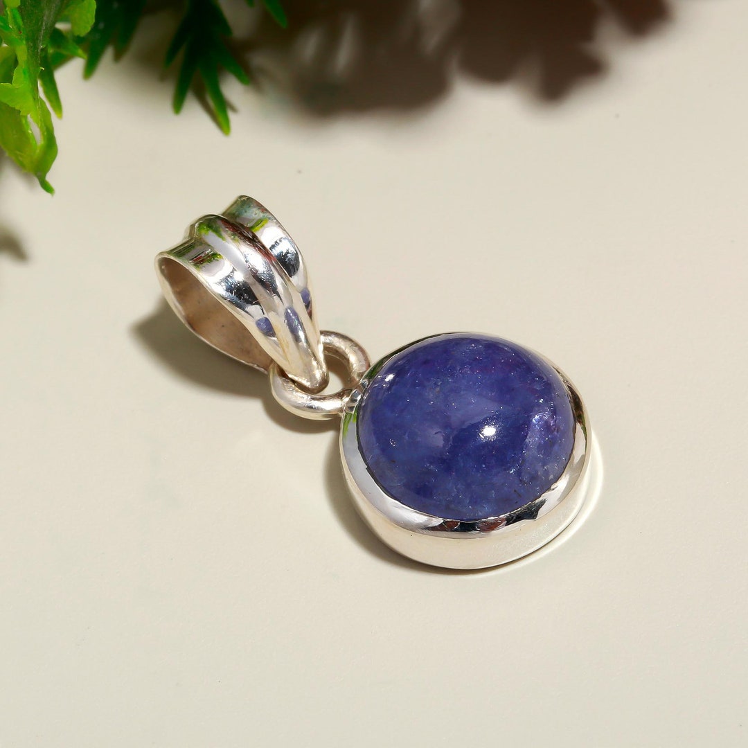 Vintage Natural Iolite Pendant, Gemstone Pendant, Blue Pendant, 925 ...