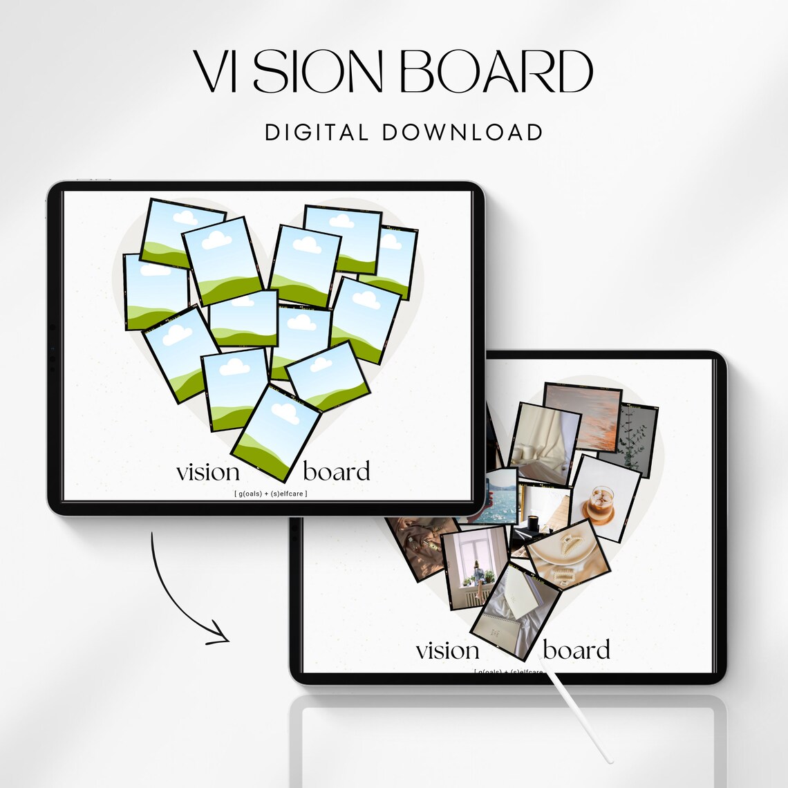 Digital Vision Board, Vision Board Template, Vision Board Canva ...