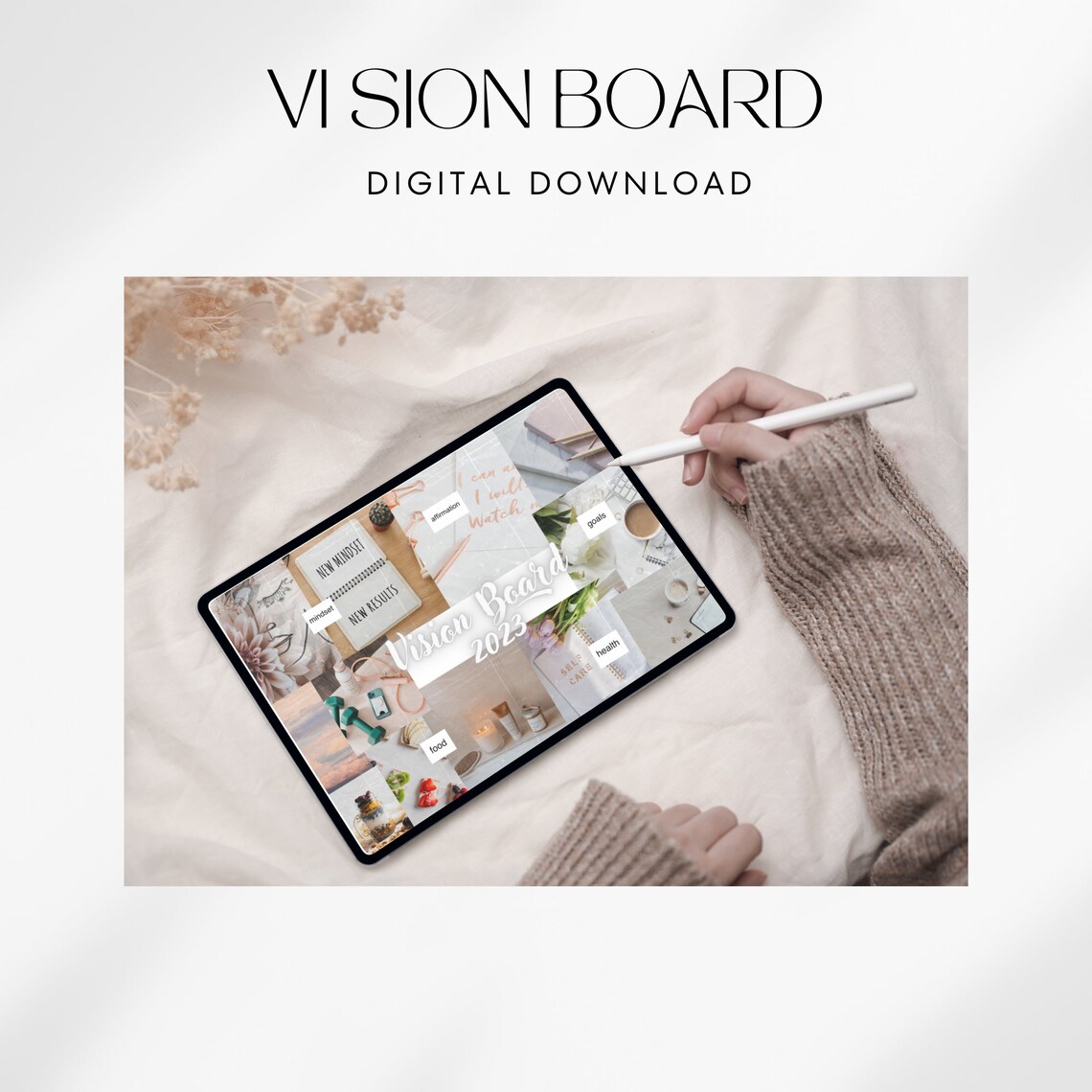 Digital Vision Board Canva Template, Vision Board Template, Vision ...