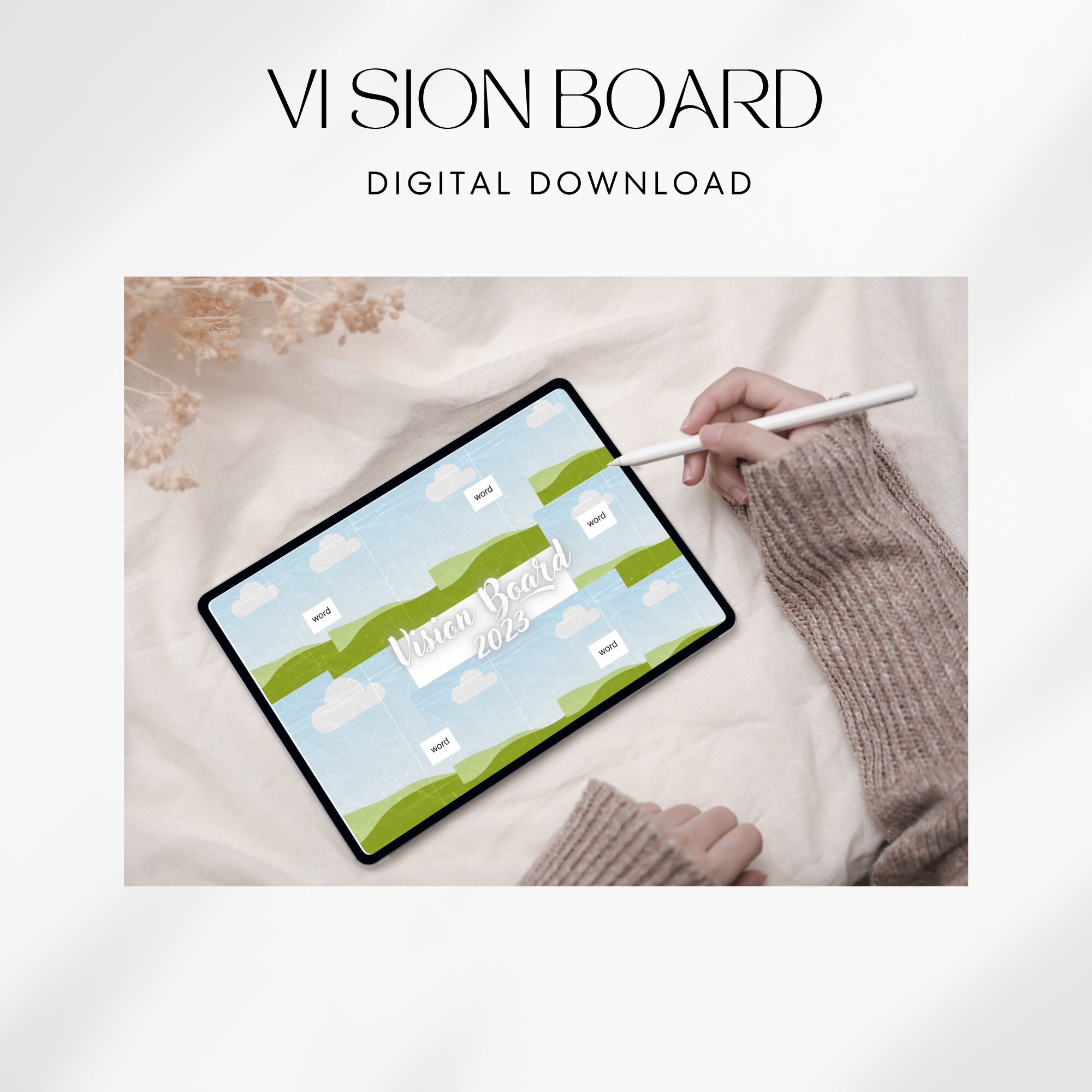 Digital Vision Board Canva Template, Vision Board Template, Vision ...