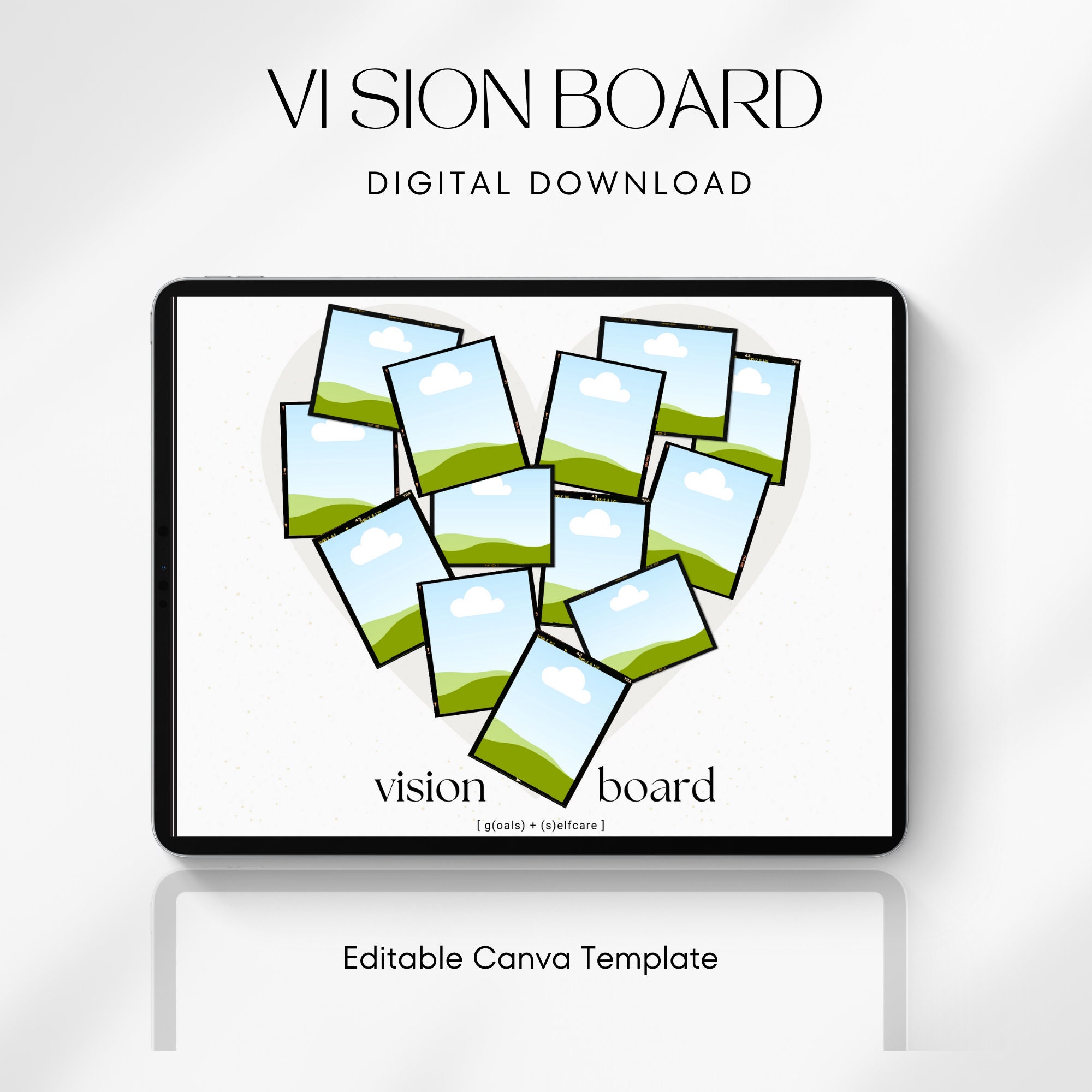 Digital Vision Board, Vision Board Template, Vision Board Canva ...