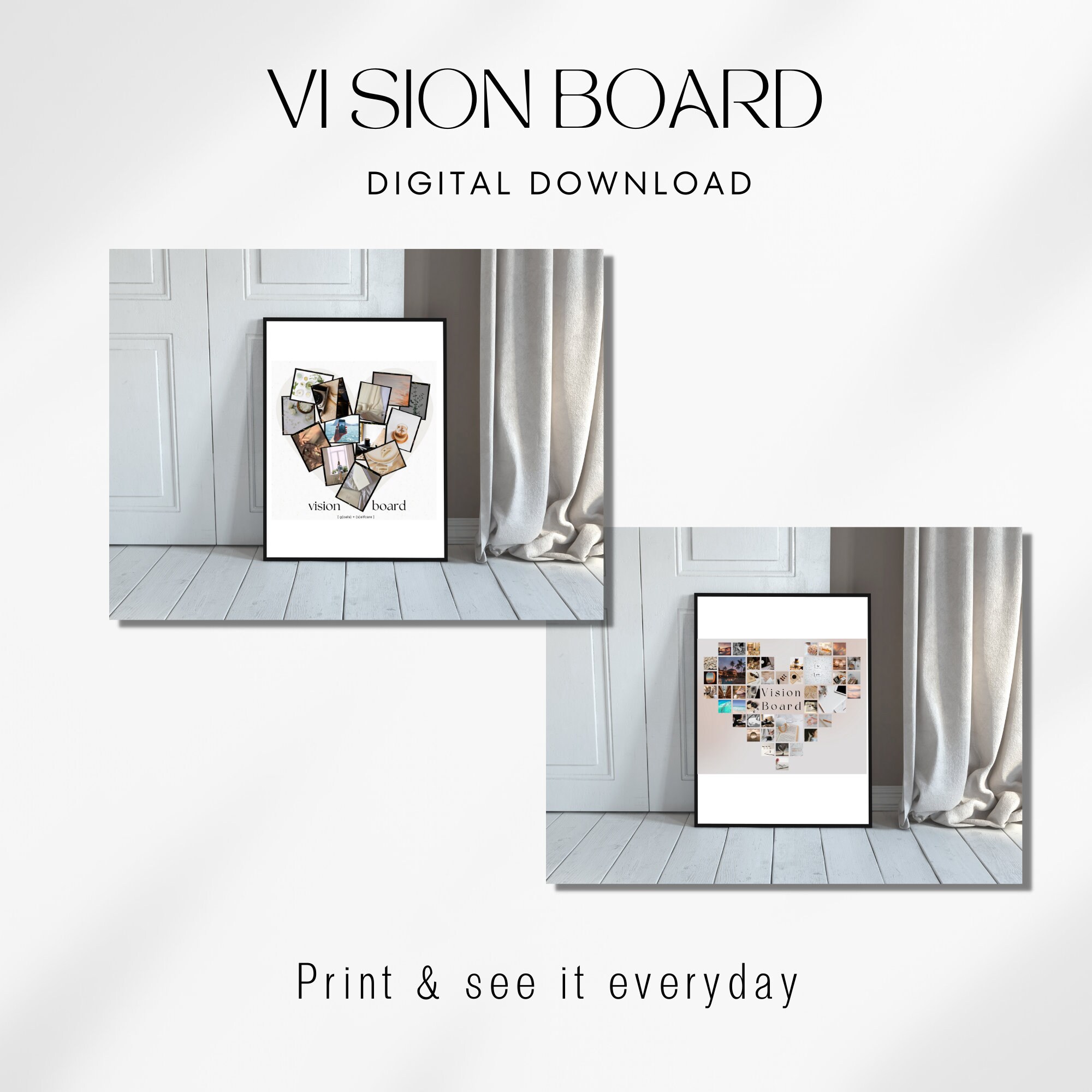 Digital Vision Board, Vision Board Template, Vision Board Canva ...