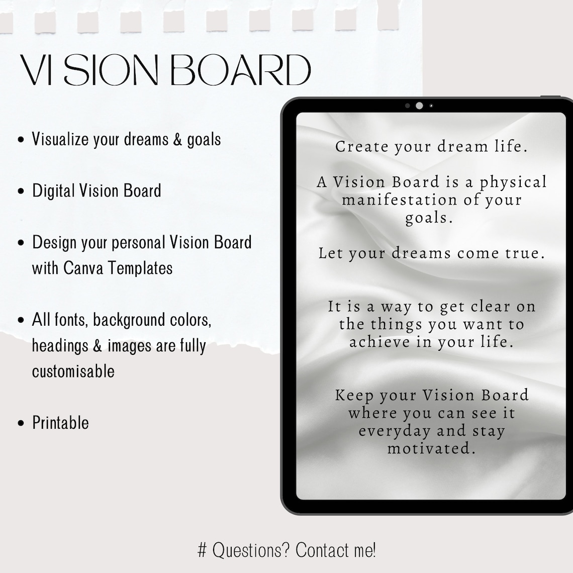 Digital Vision Board Canva Template Vision Board Template - Etsy
