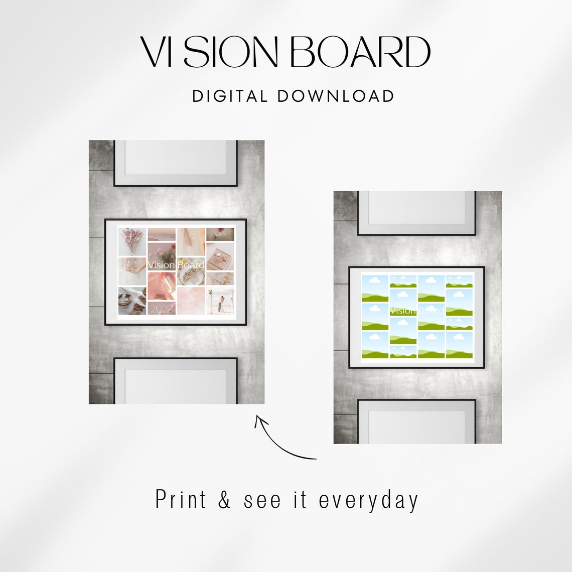 Digital Vision Board Canva Template Vision Board Template - Etsy