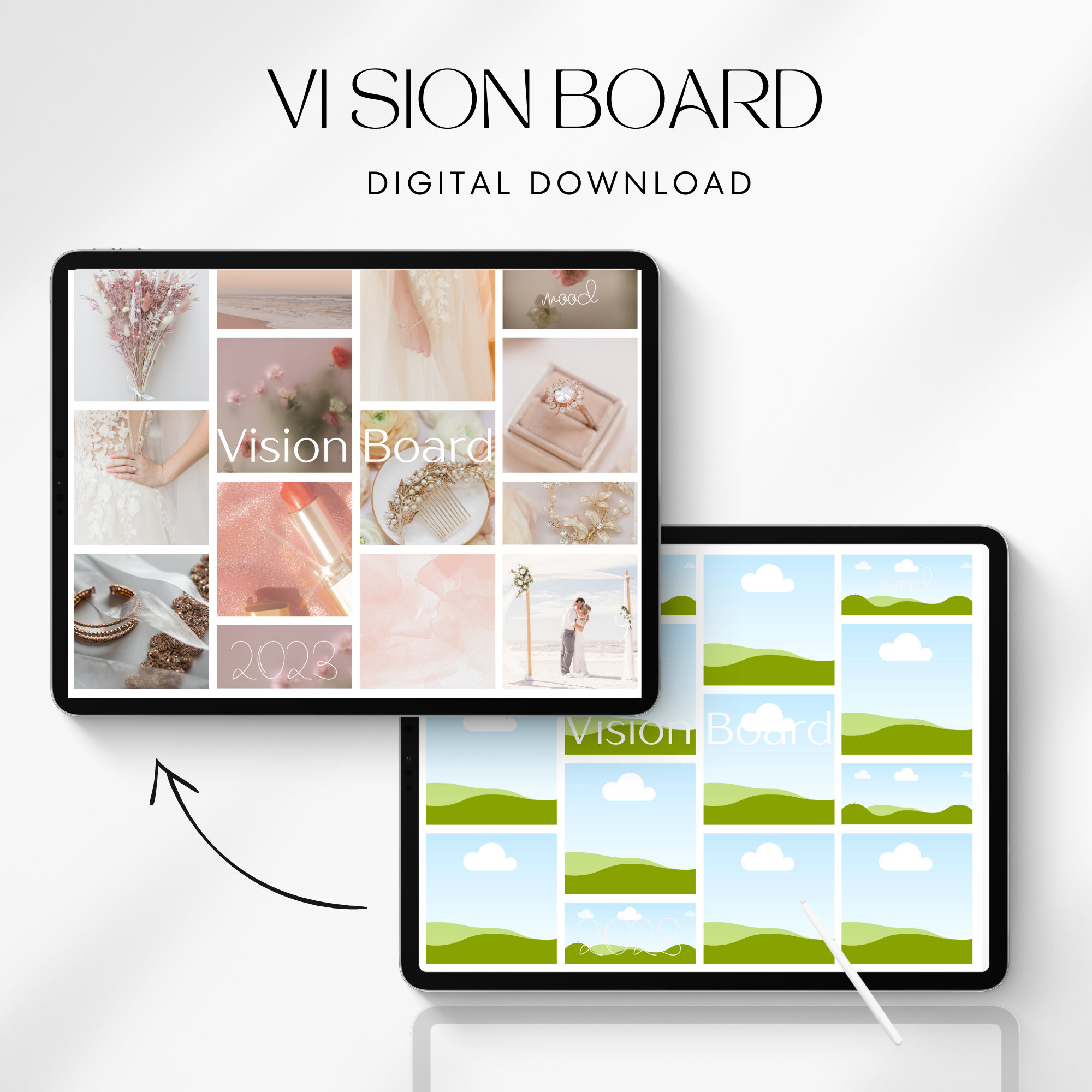 Digital Vision Board Canva Template Vision Board Template - Etsy