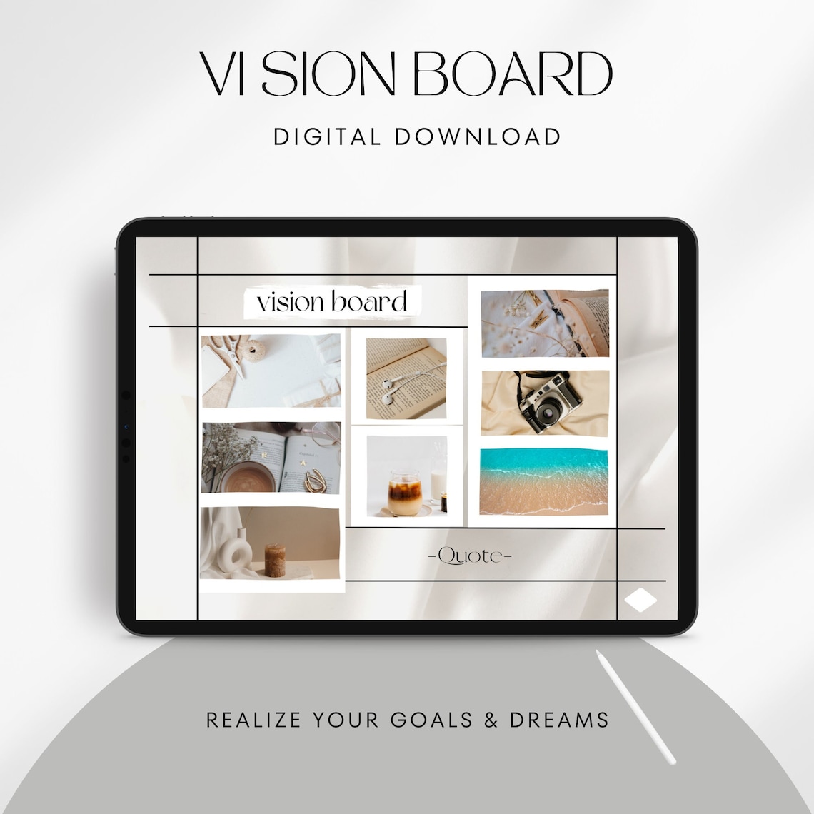 Digital Vision Board Canva Template, Vision Board Template, Vision ...
