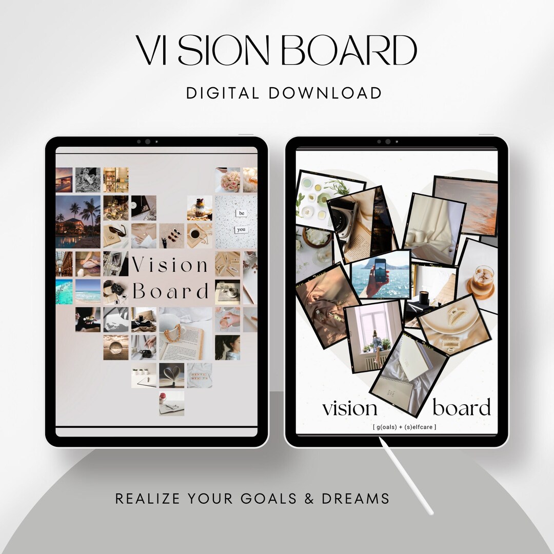 Digital Vision Board, Vision Board Template, Vision Board Canva ...