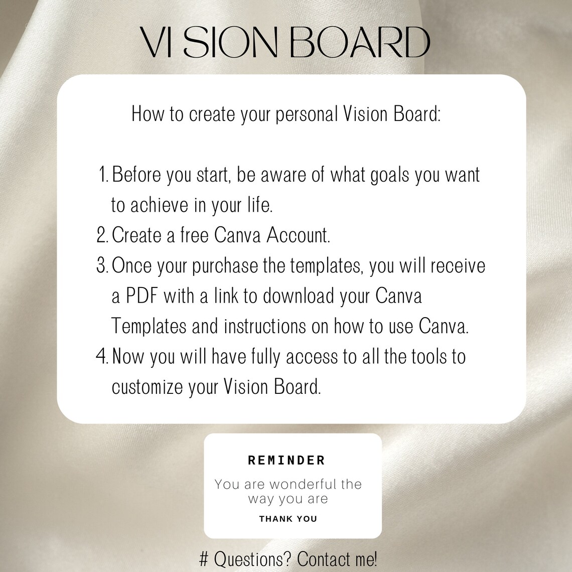 Digital Vision Board, Vision Board Template, Vision Board Canva ...